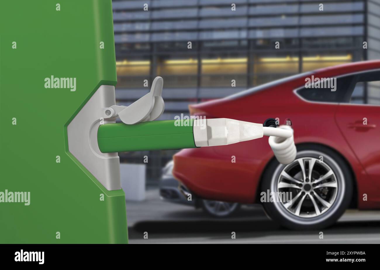 E-car is being charged Stock Photo - Alamy