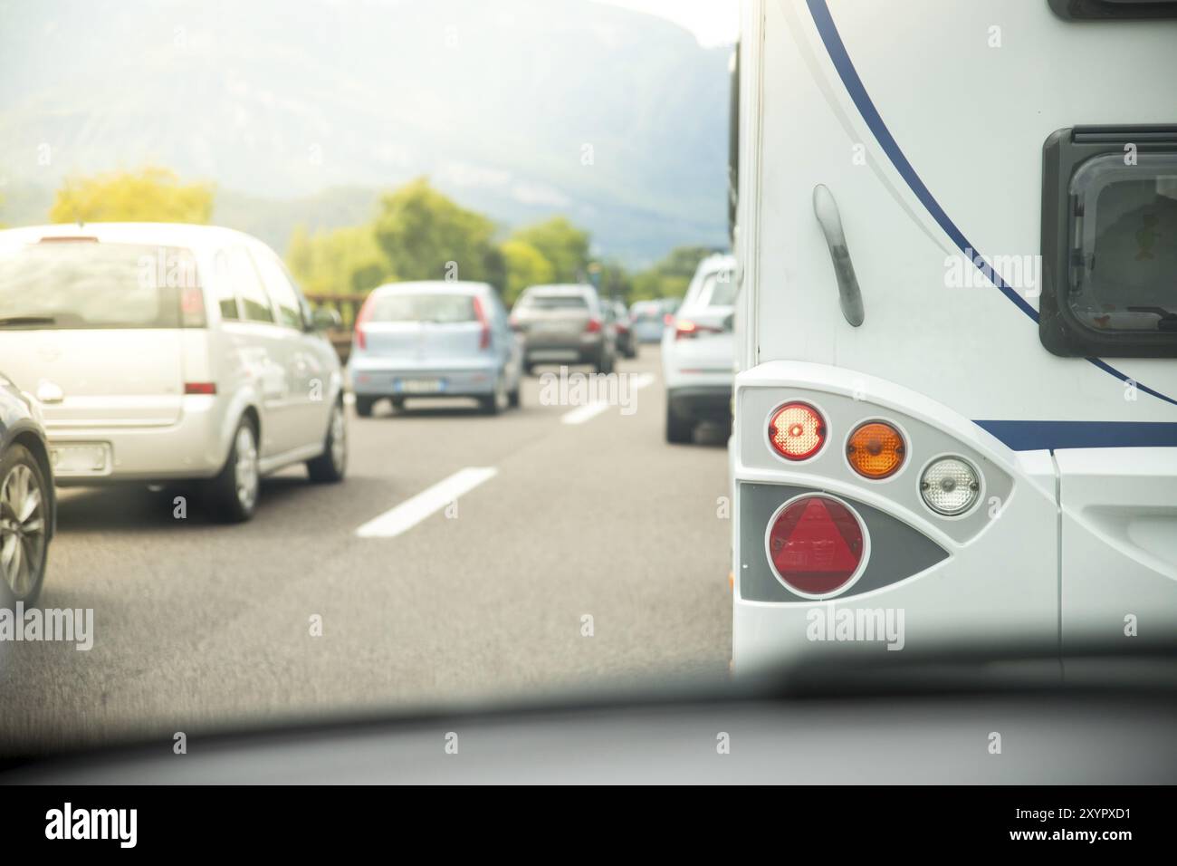 Cars on a highway, traffic jam in summer season Stock Photo - Alamy