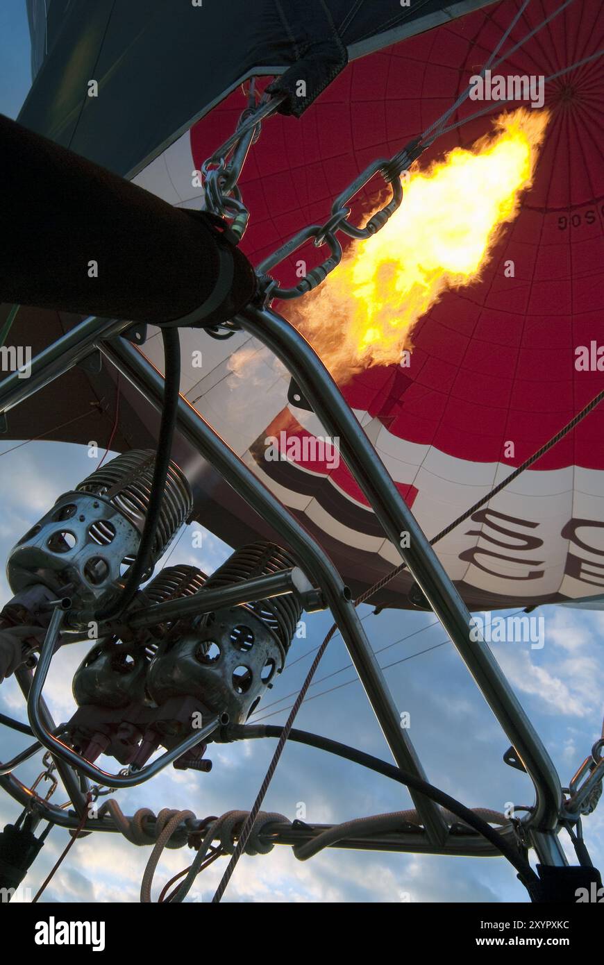 Gas flame of a hot air balloon Stock Photo - Alamy