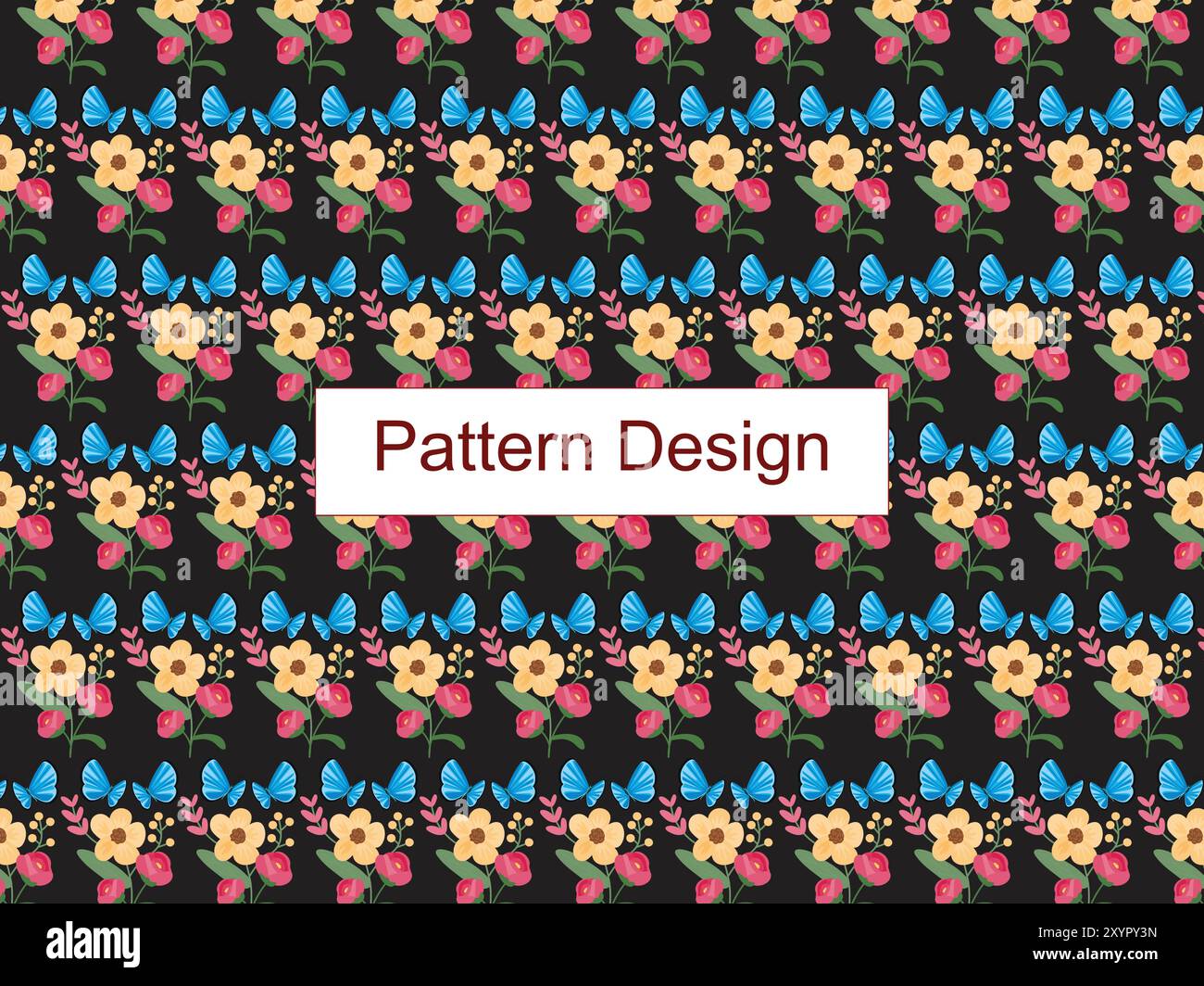 Flat design small flowers pattern design Stock Vector Image & Art - Alamy