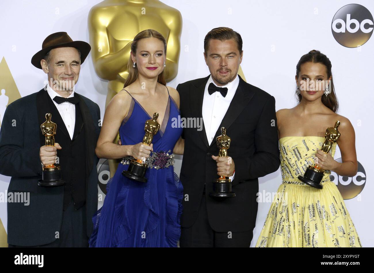Mark Rylance, Brie Larson, Leonardo DiCaprio and Alicia Vikander at the ...