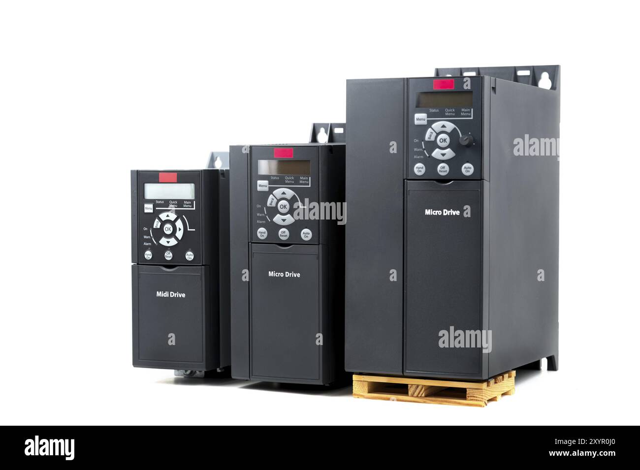 A group of three different sizes and capacities new universal inverter ...