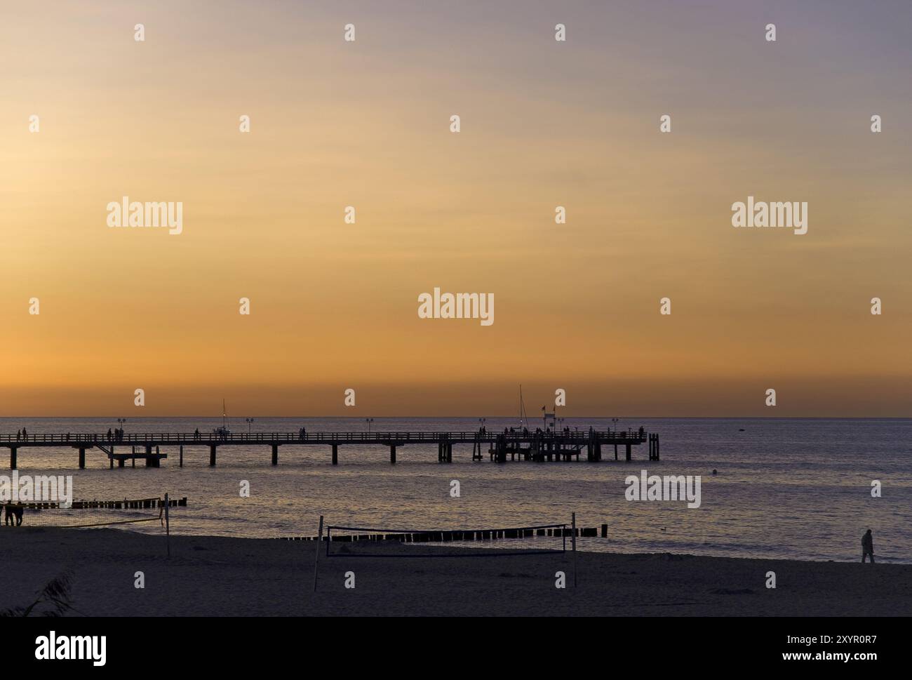 Pier in the evening light Stock Photo - Alamy