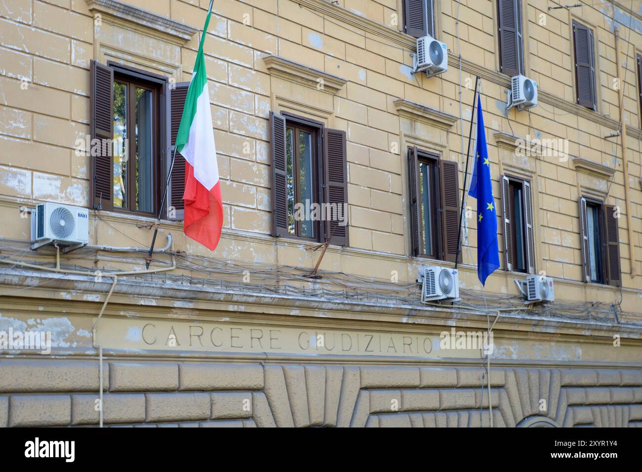 Rome, Italy. 30th Aug, 2024. The writing ""˜prison judiciaire' on the ...