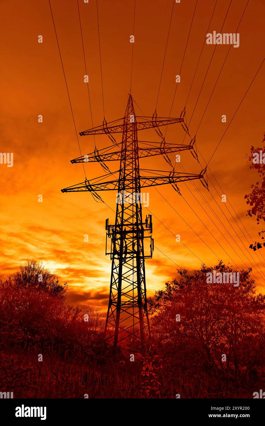 Transmission line tower Stock Photo - Alamy