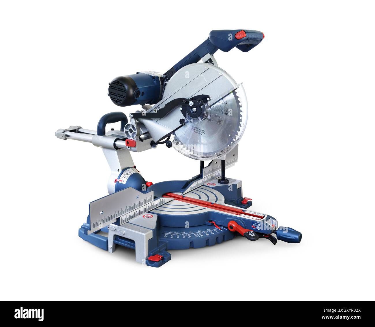 Miter saw, Mitre saw power tool isolated on white background with ...