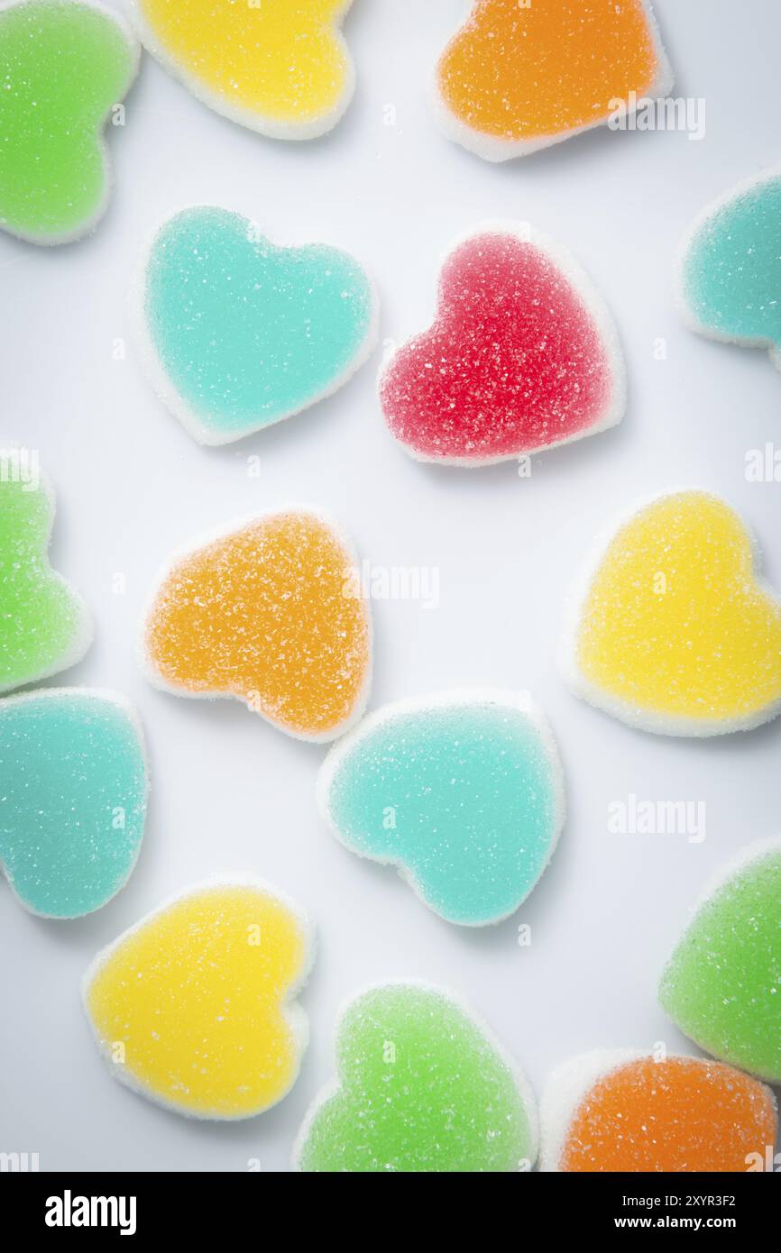 Colorful of sugar heart shaped candy Stock Photo - Alamy