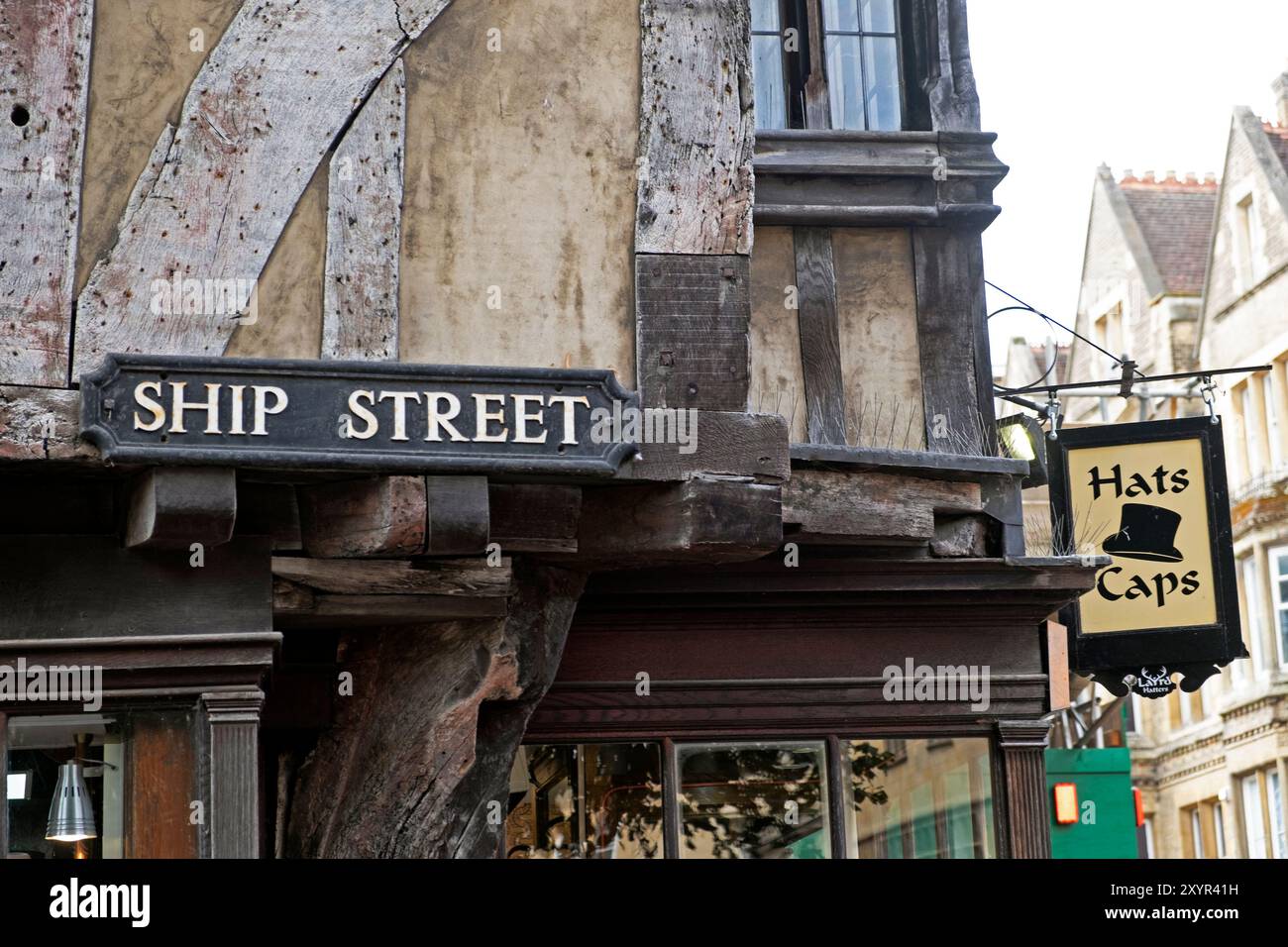 Ship Street sign signs name names on old historic building in Oxford ...