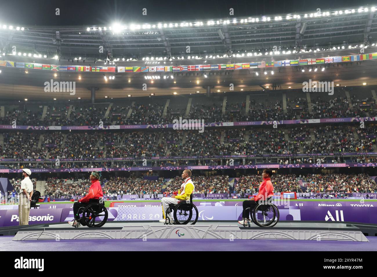 Paris, France. 30th Aug, 2024. Japanese Tomoki Sato (silver), Belgium's ...