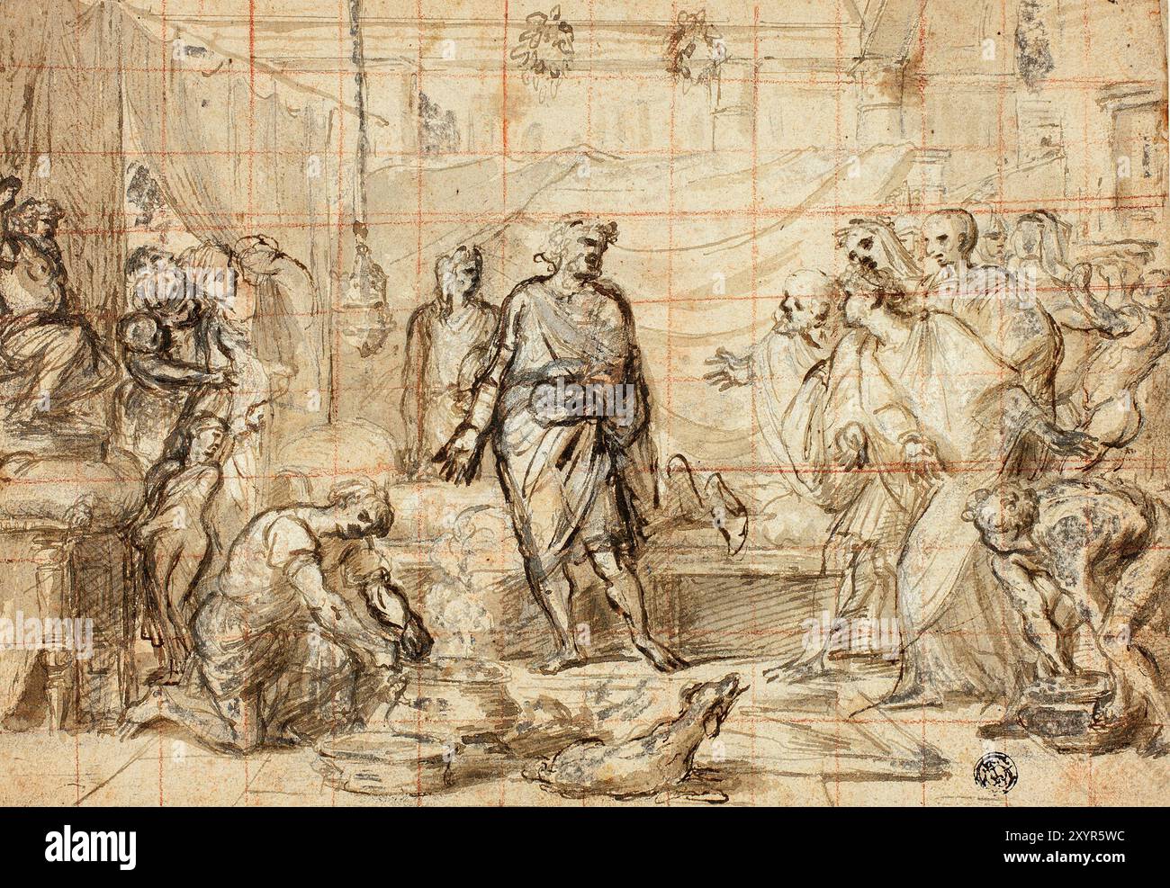 Drawing showing the death of Roman stoic philosopher Seneca the Younger ...
