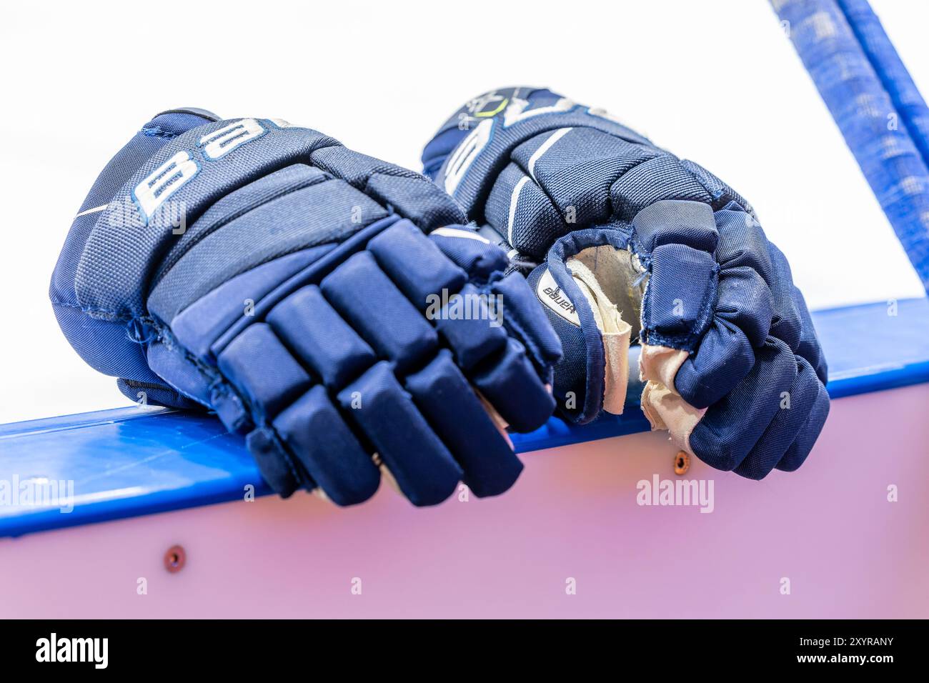 Aalborg, Denmark. 30th, August 2024. A pair of gloves from Bauer seen ...
