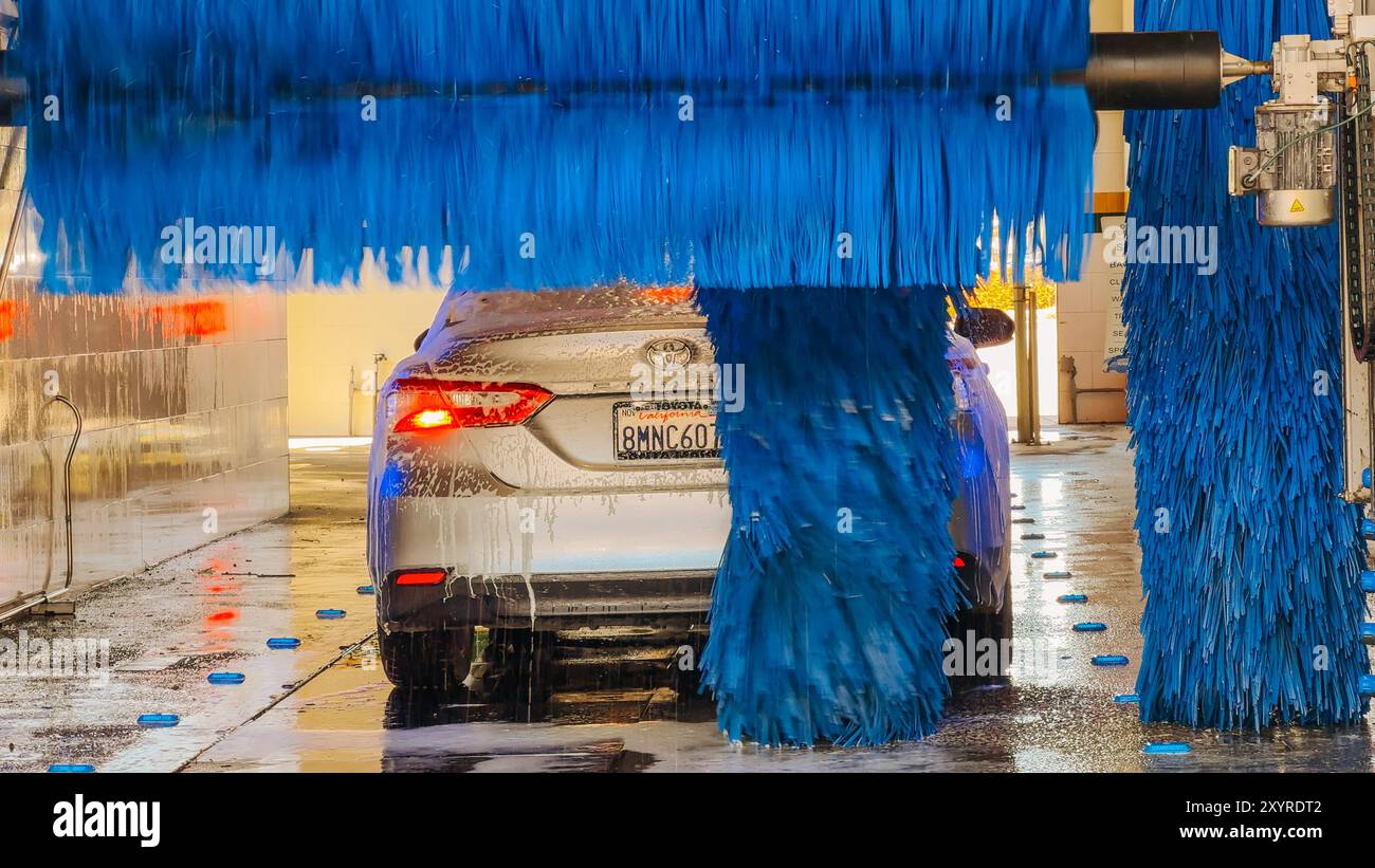 Santa Maria, California, USA. July 26, 2024. A car passes through ...