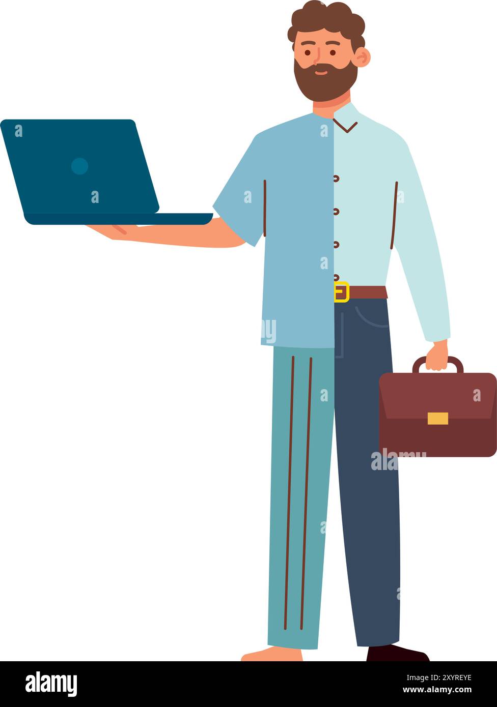 Hybrid working Stock Vector Images - Alamy