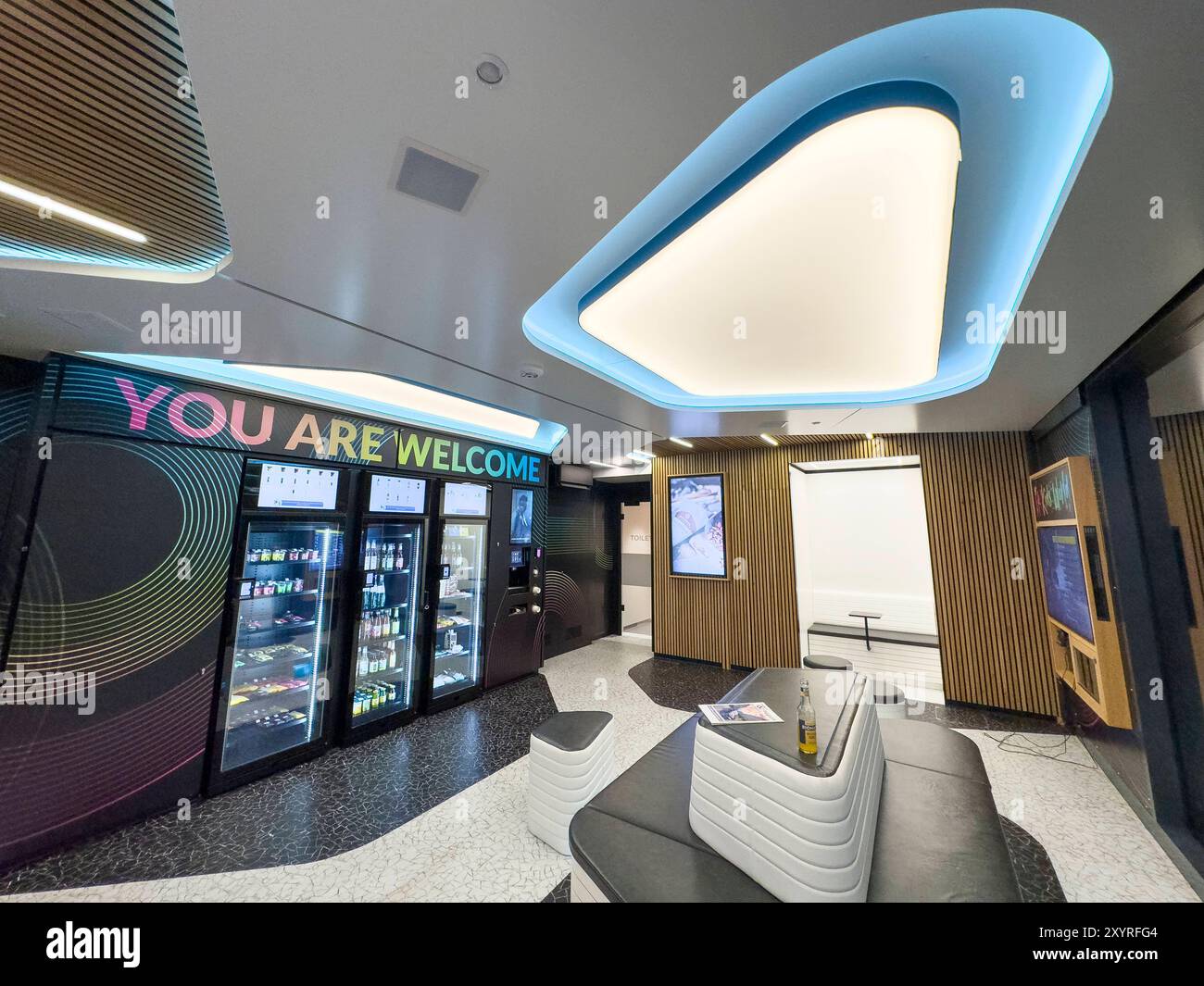 Tesla Super Charger power station at A7 highway rest stop petrol ...