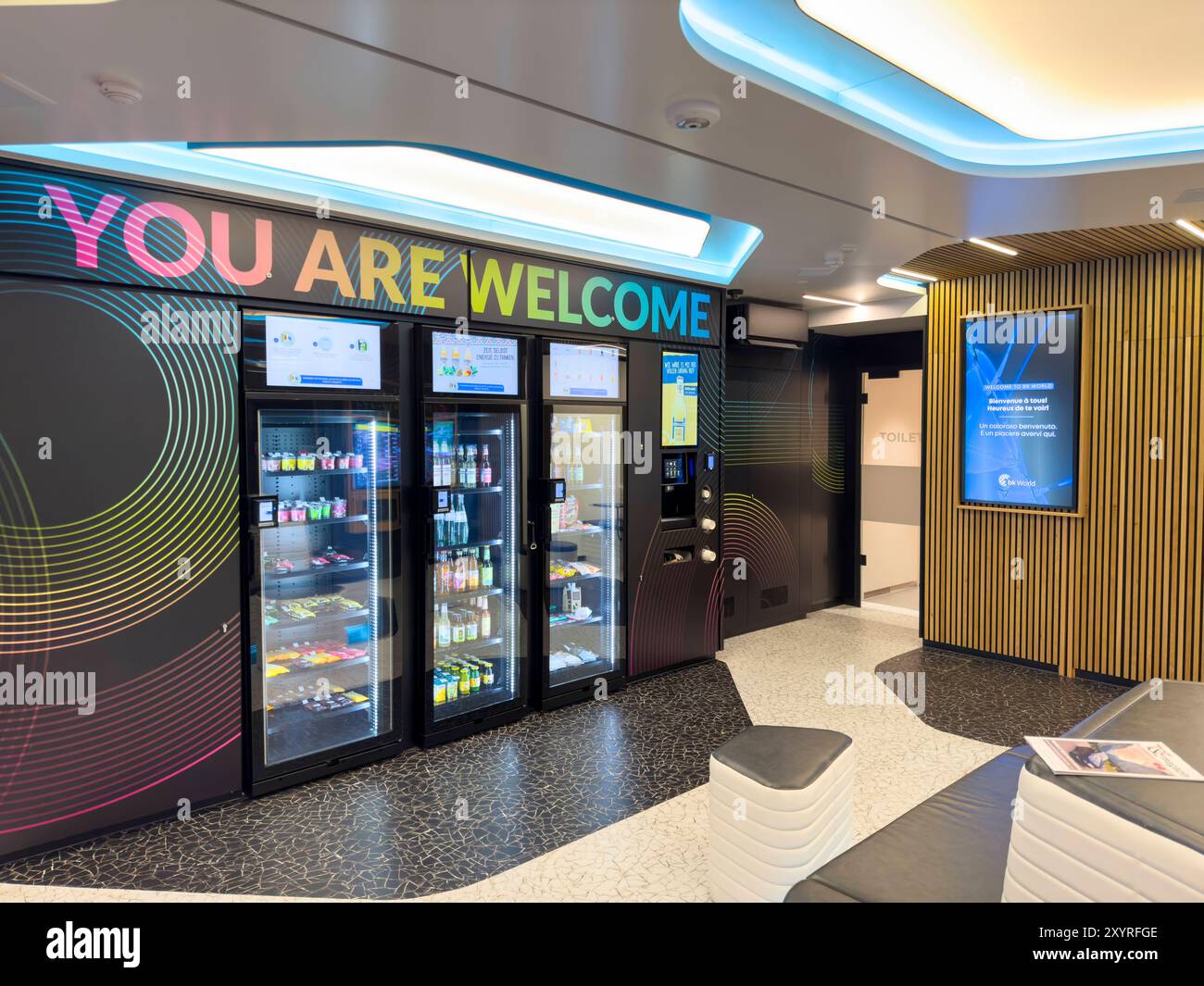 Tesla Super Charger power station at A7 highway rest stop petrol ...
