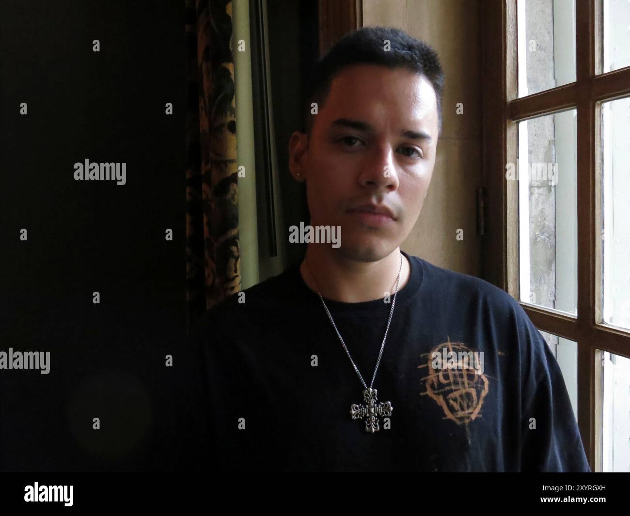 Mexican rapper and musician NSQK poses for a photo during an interview ...