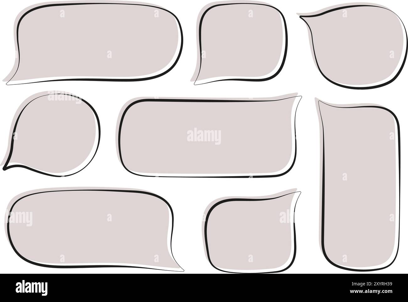 Set of cute hand drawn speech bubbles. Vector illustration Stock Vector ...