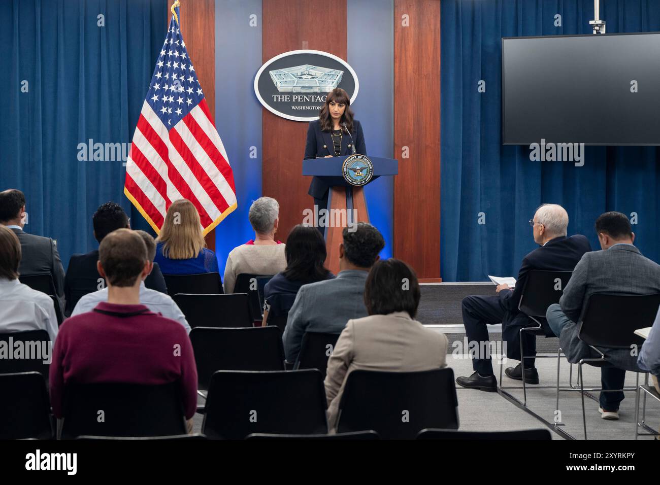 Deputy Pentagon Press Secretary Sabrina Singh conducts a press briefing ...