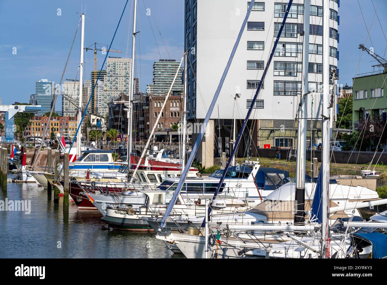 Rotterdam Marina, sports boat harbor, sailing boats, motor yachts, in ...