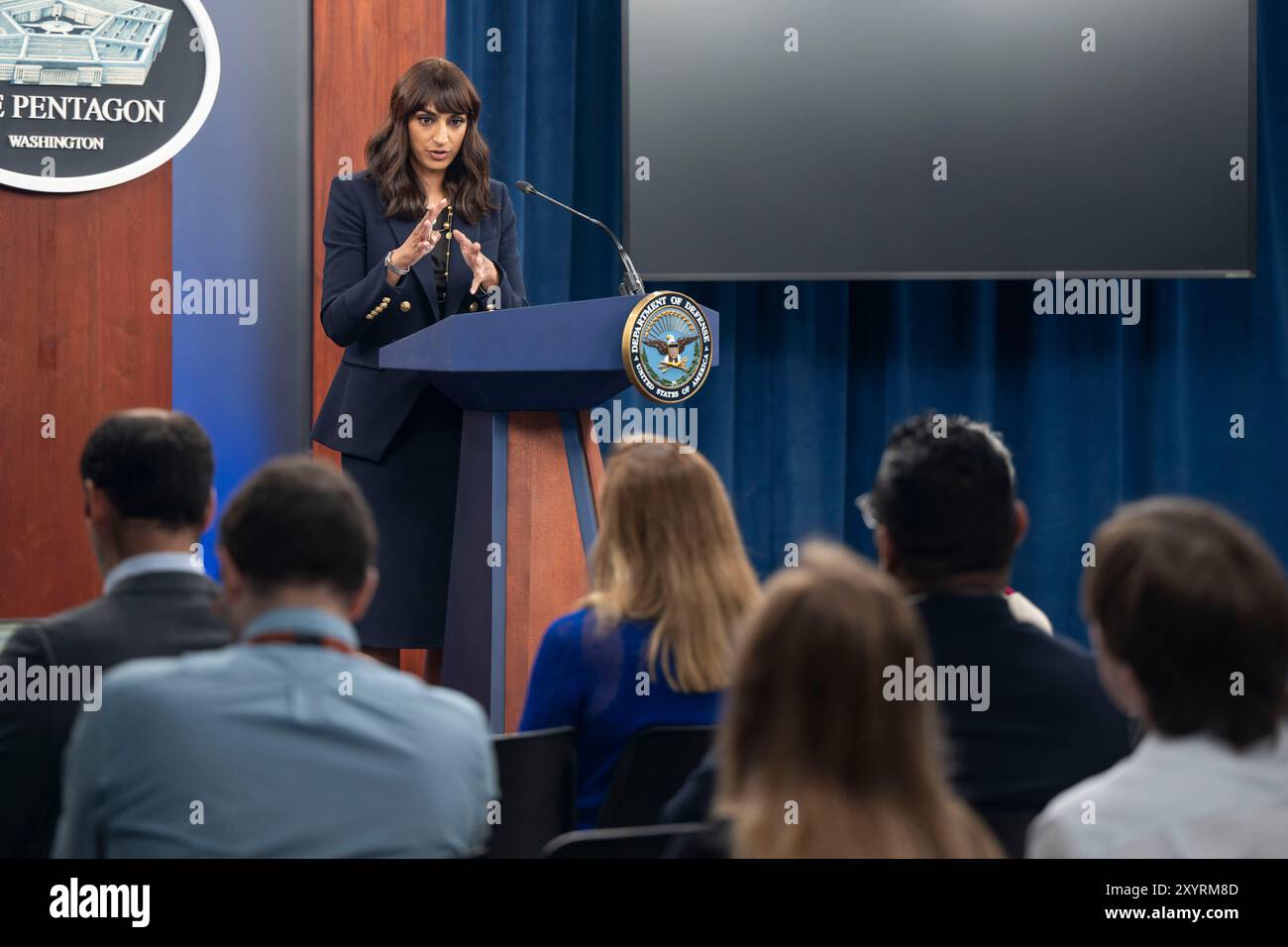 Deputy Pentagon Press Secretary Sabrina Singh conducts a press briefing ...