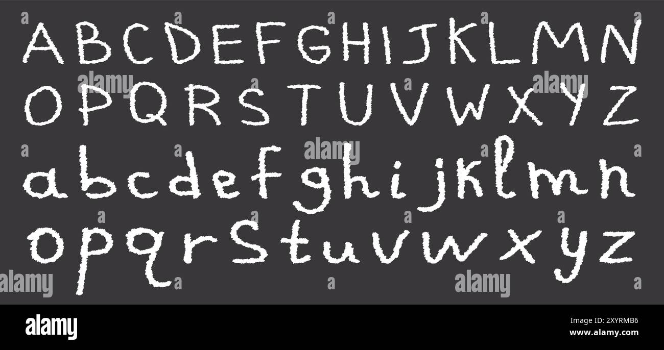 School chalkboard alphabet set. Capital. uppercase and lowercase ...