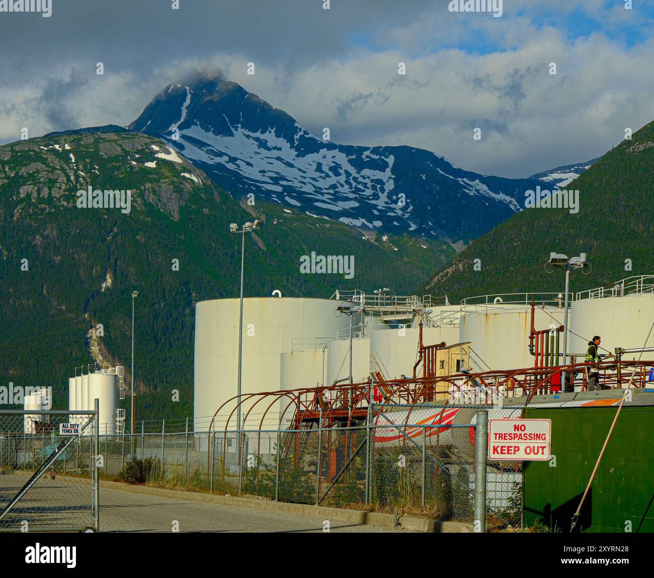 Fuel Tanks in Skagway Alaska Stock Photo - Alamy