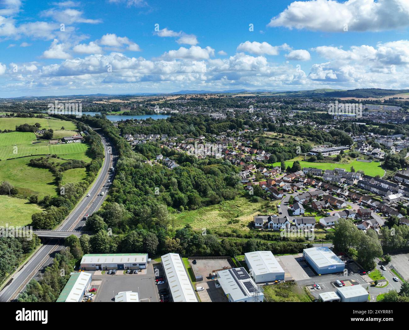 M9 motorway aerial view hi-res stock photography and images - Alamy