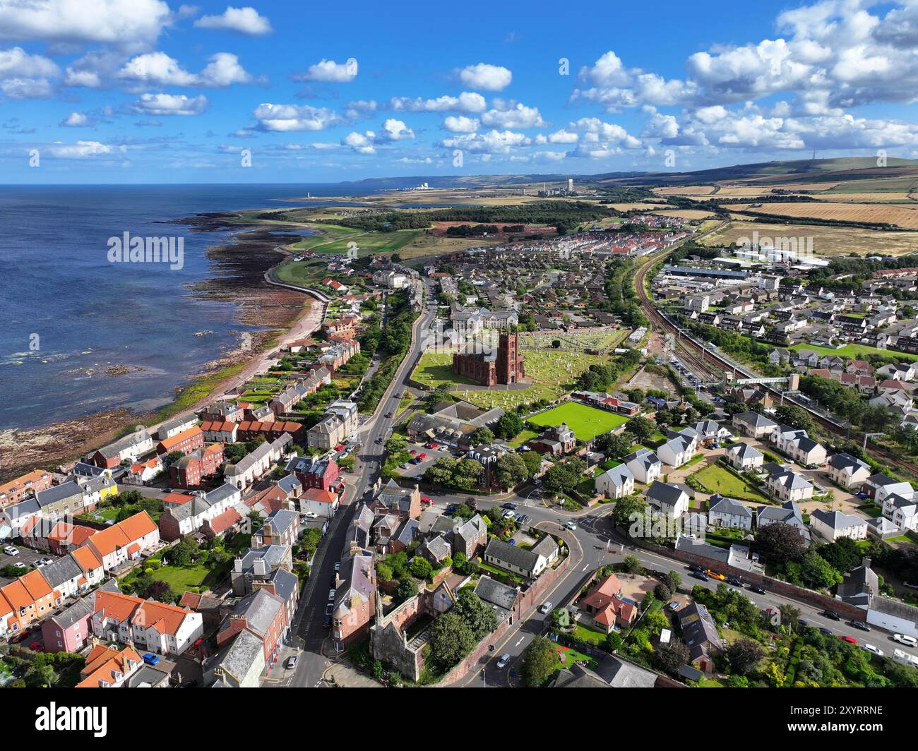 Aerial drone view of Dunbar East Lothian Stock Photo - Alamy