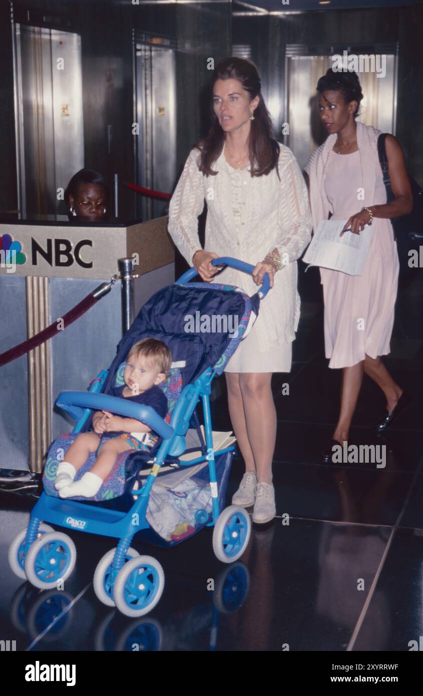 Maria Shriver and son Christopher Schwarzenegger leaving NBC Studios in ...