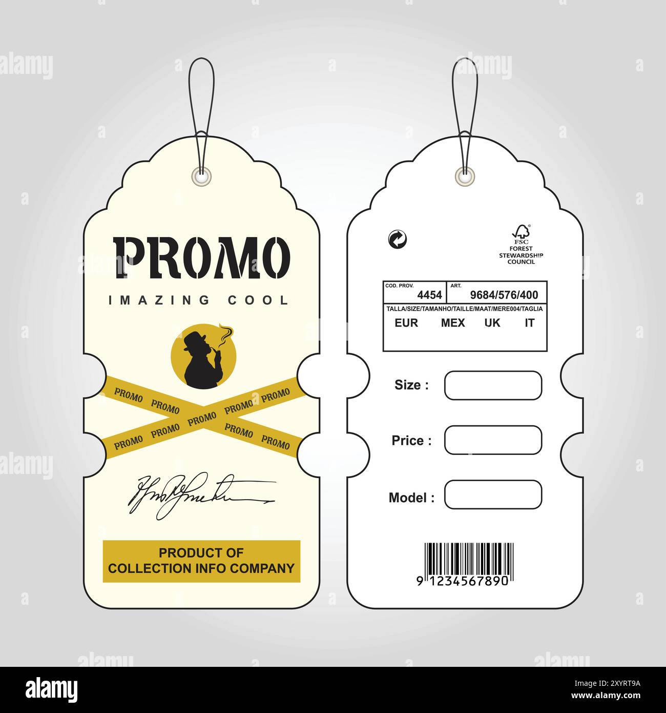Premium Brand Hang Tags: Die-Cut Precision, Vector Perfection Stock ...