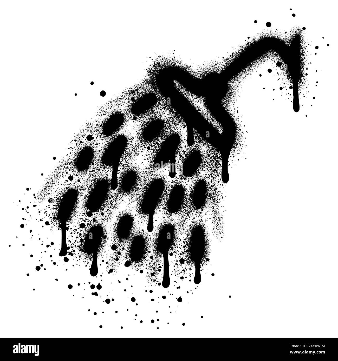 Bathroom shower icon graffiti with black spray paint. vector ...