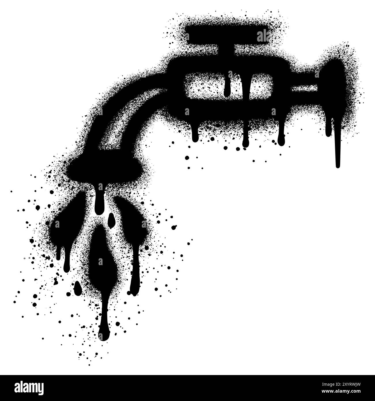 water tap icon graffiti with black spray paint. vector illustration ...
