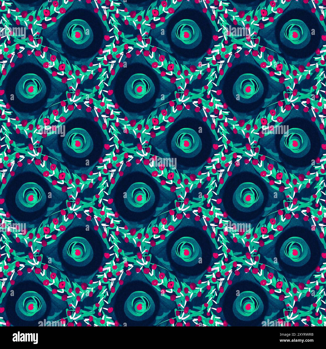 Modern christmas foliage bauble in traditional red green colors for ...