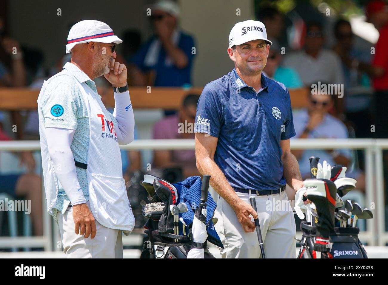Atlanta, Georgia, USA. 30th Aug, 2024. Keegan Bradley (USA)(R) and his ...