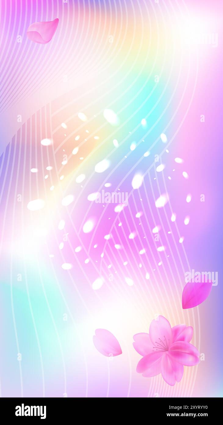 rainbow surreal stories background with and stars. Holographic anime ...