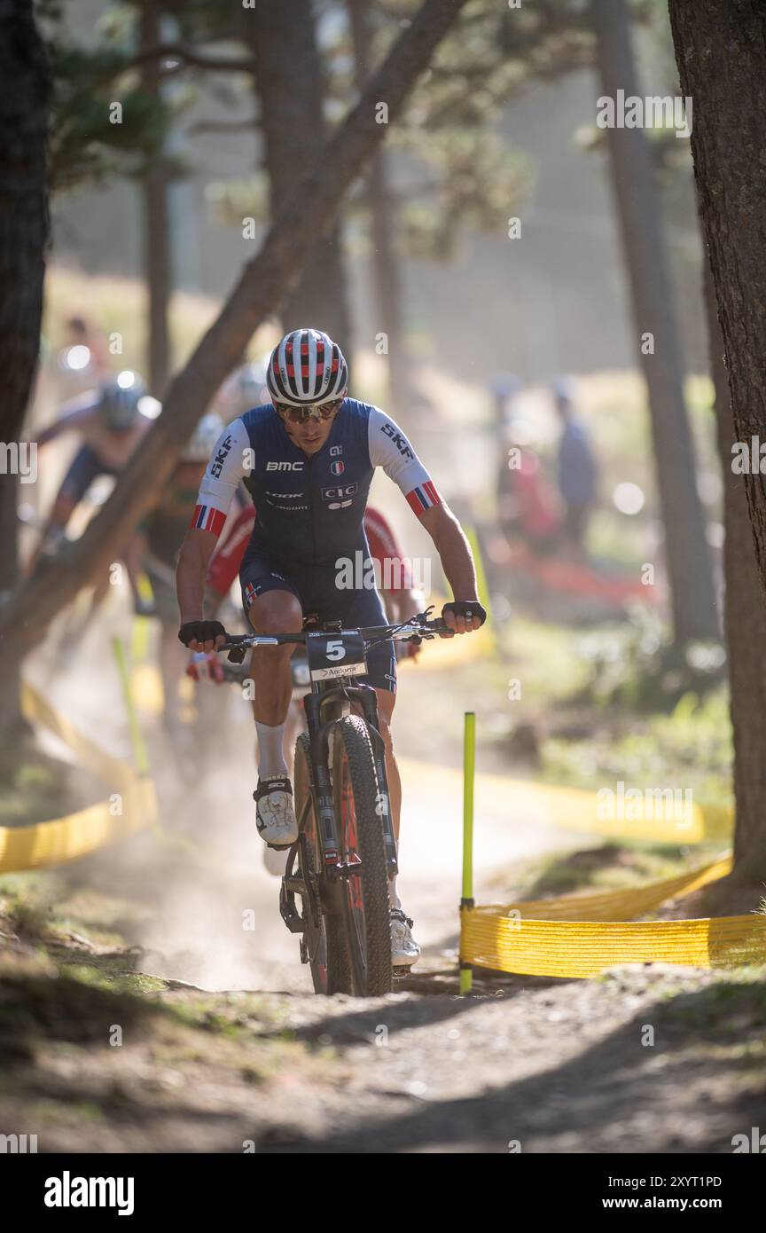 Pal Arinsal, Andorra : August 30 2024 : Jordan Sarrou of FRANCE in the ...