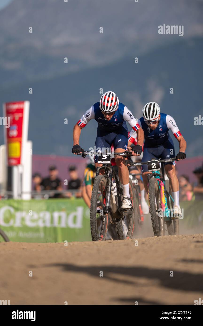 Pal Arinsal, Andorra : August 30 2024 : Jordan Sarrou of FRANCE in the ...