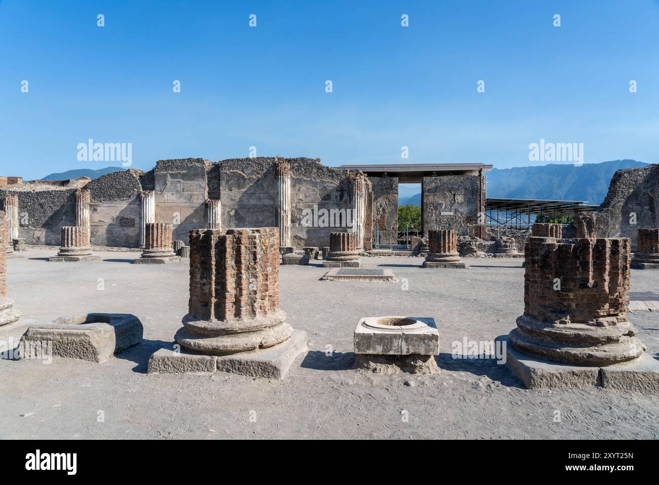 Ruins of Pompeii ancient city in Naples, Italy. Pompeii was a Roman ...