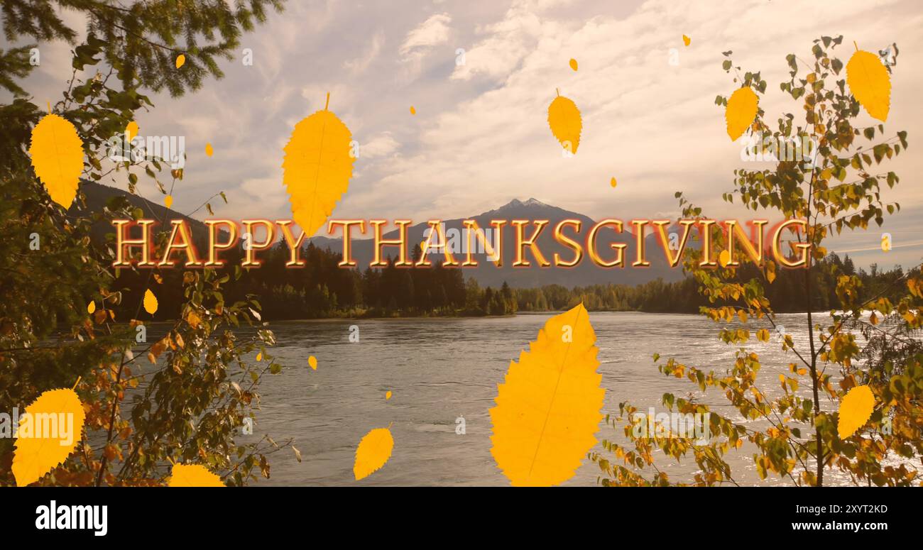 Happy thanksgiving animation autumn leaves hi-res stock photography and ...