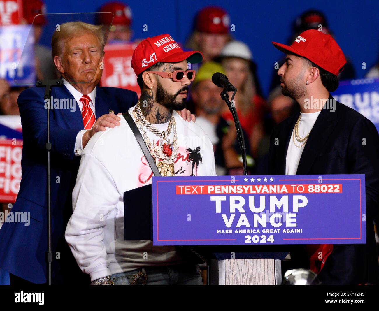 Pittsburgh, United States. 30th Aug, 2024. Rapper Anuel AA joins ...