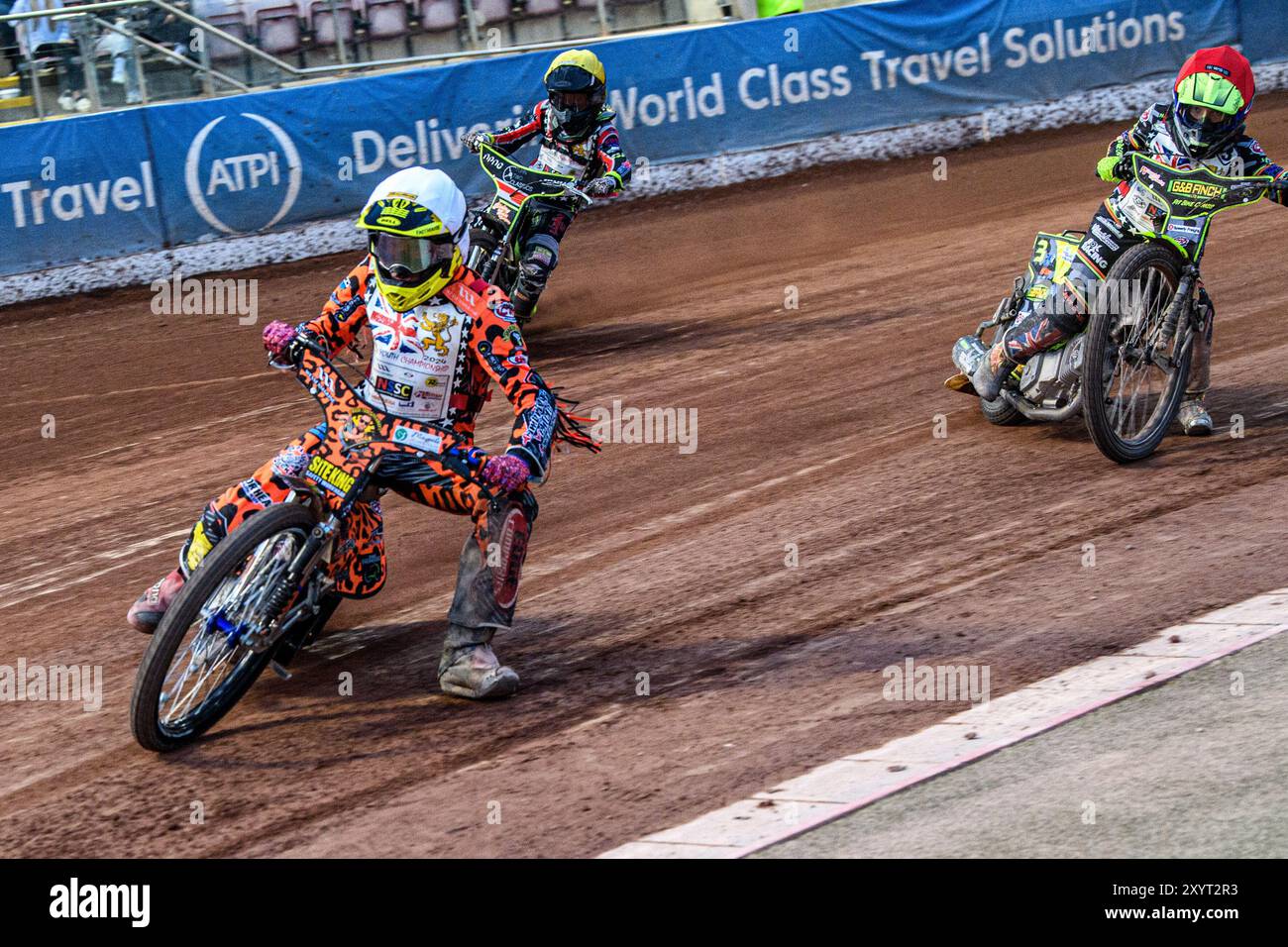 Cooper Rushen (250cc) in White leading Archie Rolph (250cc) in Red and ...