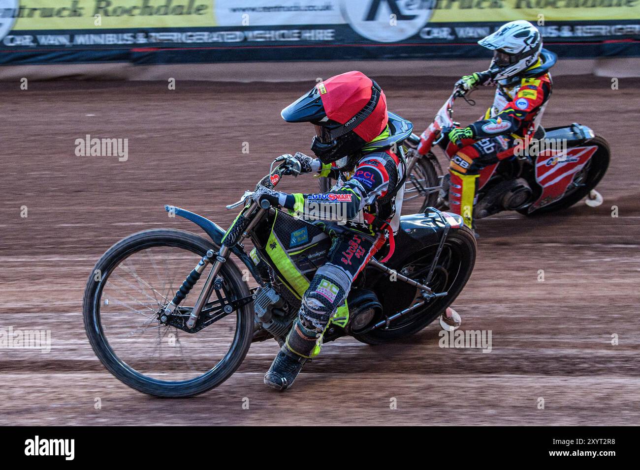 Seth Norman (250cc) in Red rides inside Casper Kluczniak (250cc) in ...