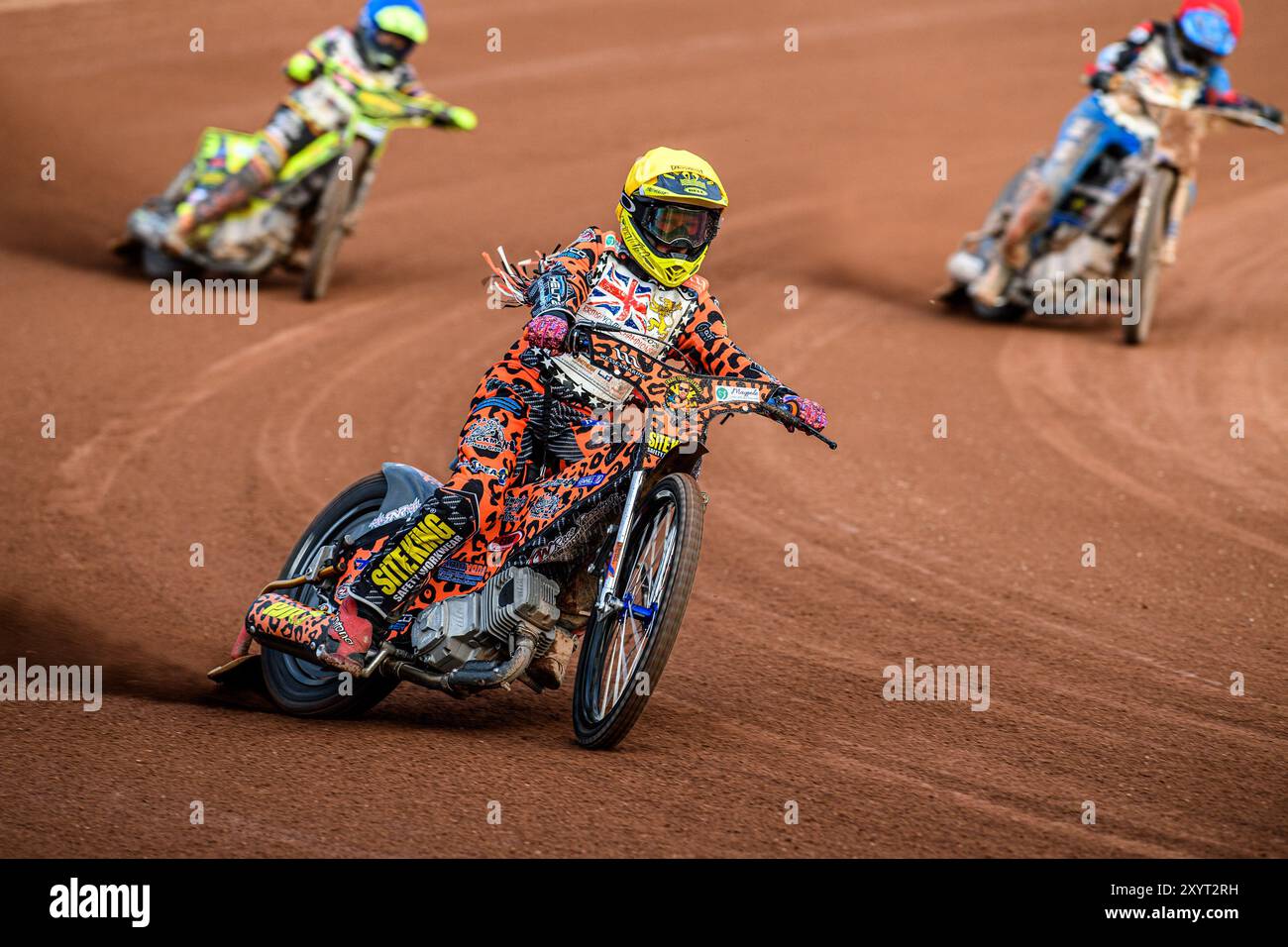 Cooper Rushen (250cc) in Yellow leading Archie Rolph (250cc) in Blue ...