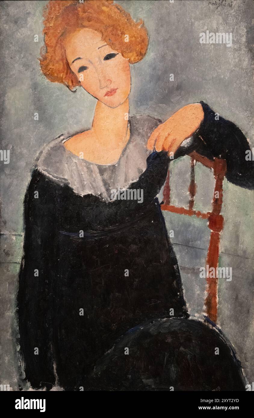 painting by Amedeo Modigliani called Woman with Red Hair painted 1917 ...