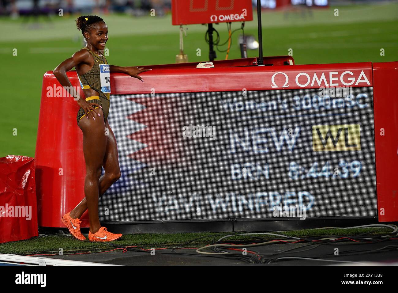 Winfred YAVI (BRN) competes in 3000m Steeplechase Women during the ...