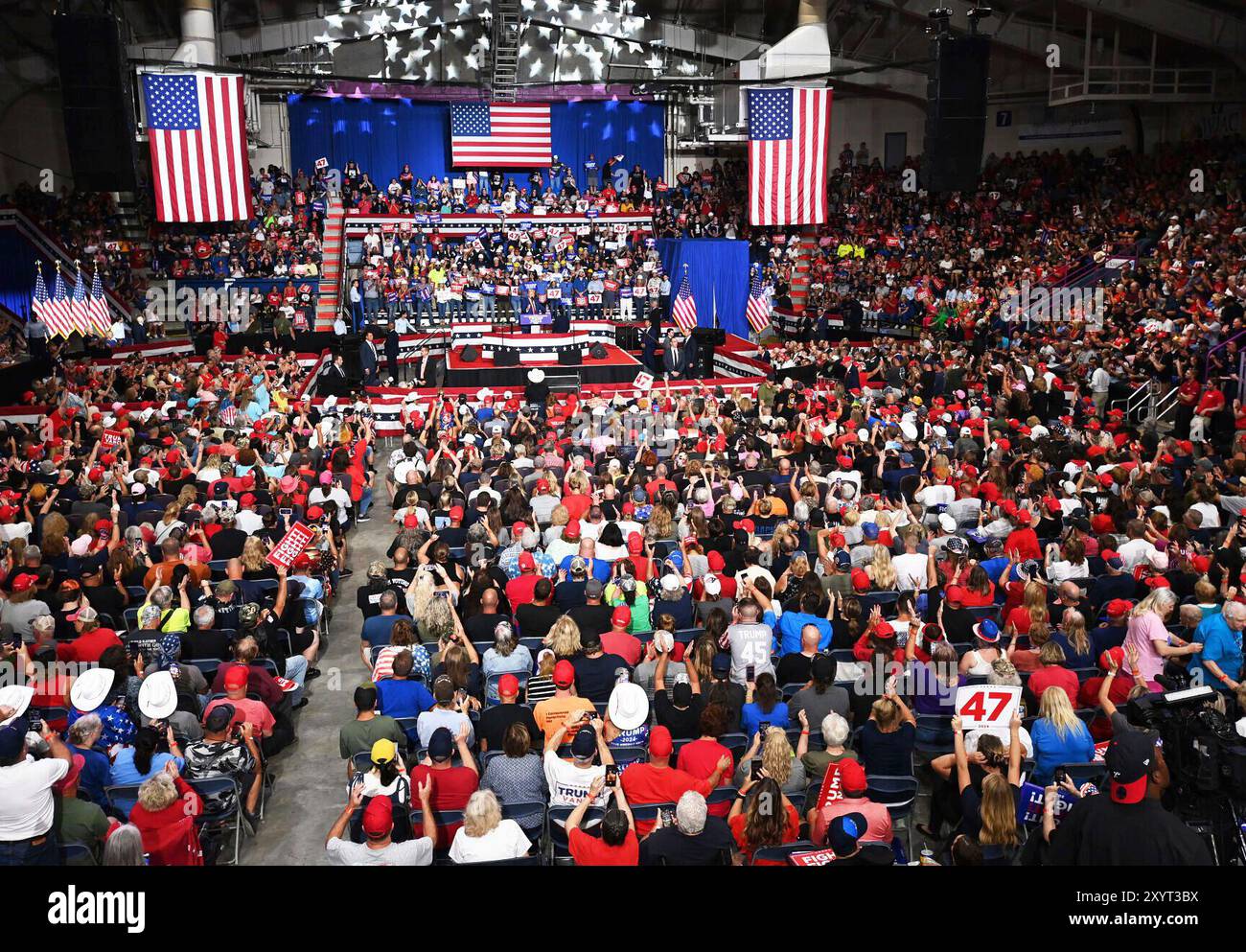 Republican presidential nominee former President Donald Trump addresses ...