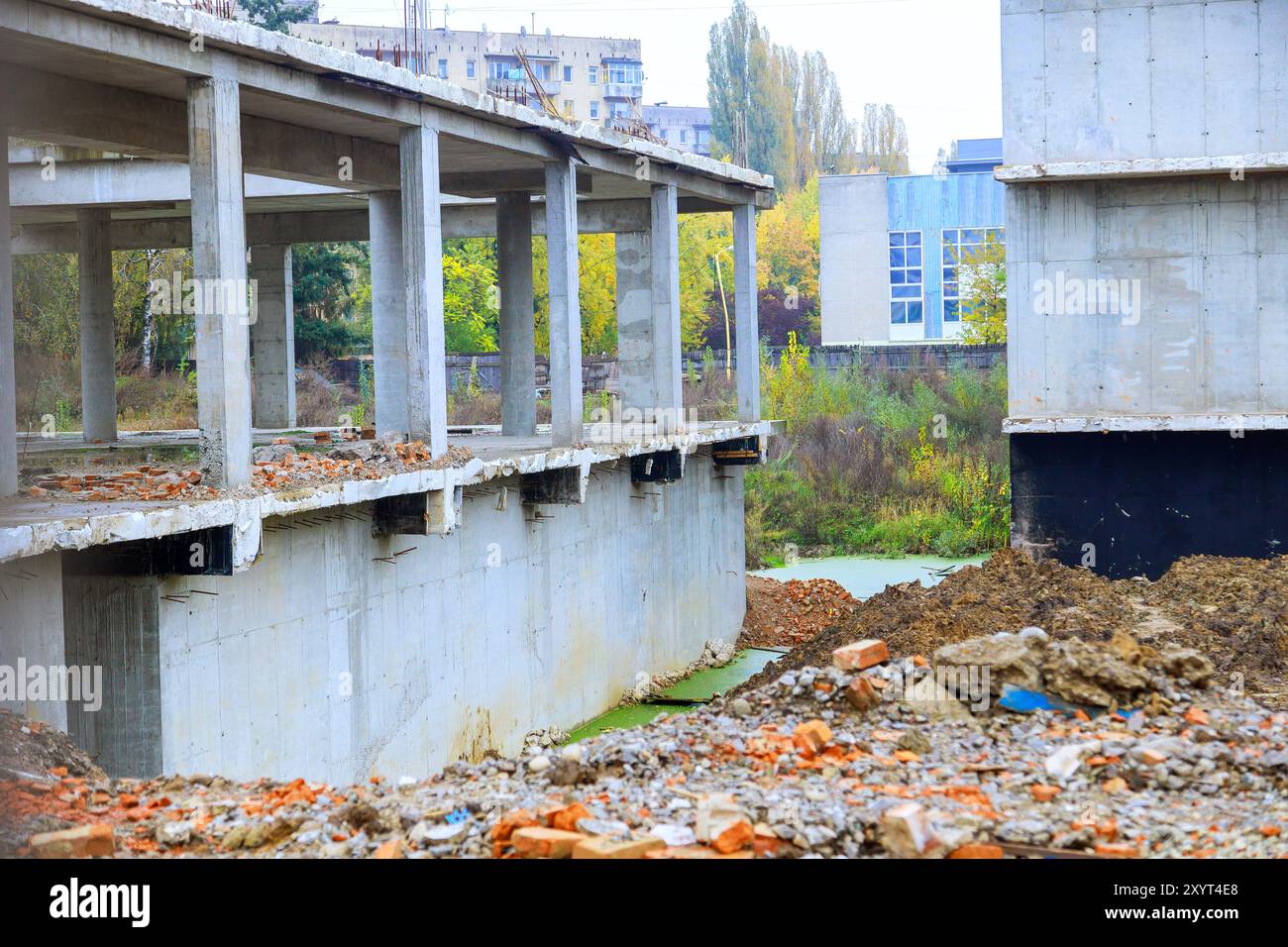 Construction of concrete residential building structure complex from ...