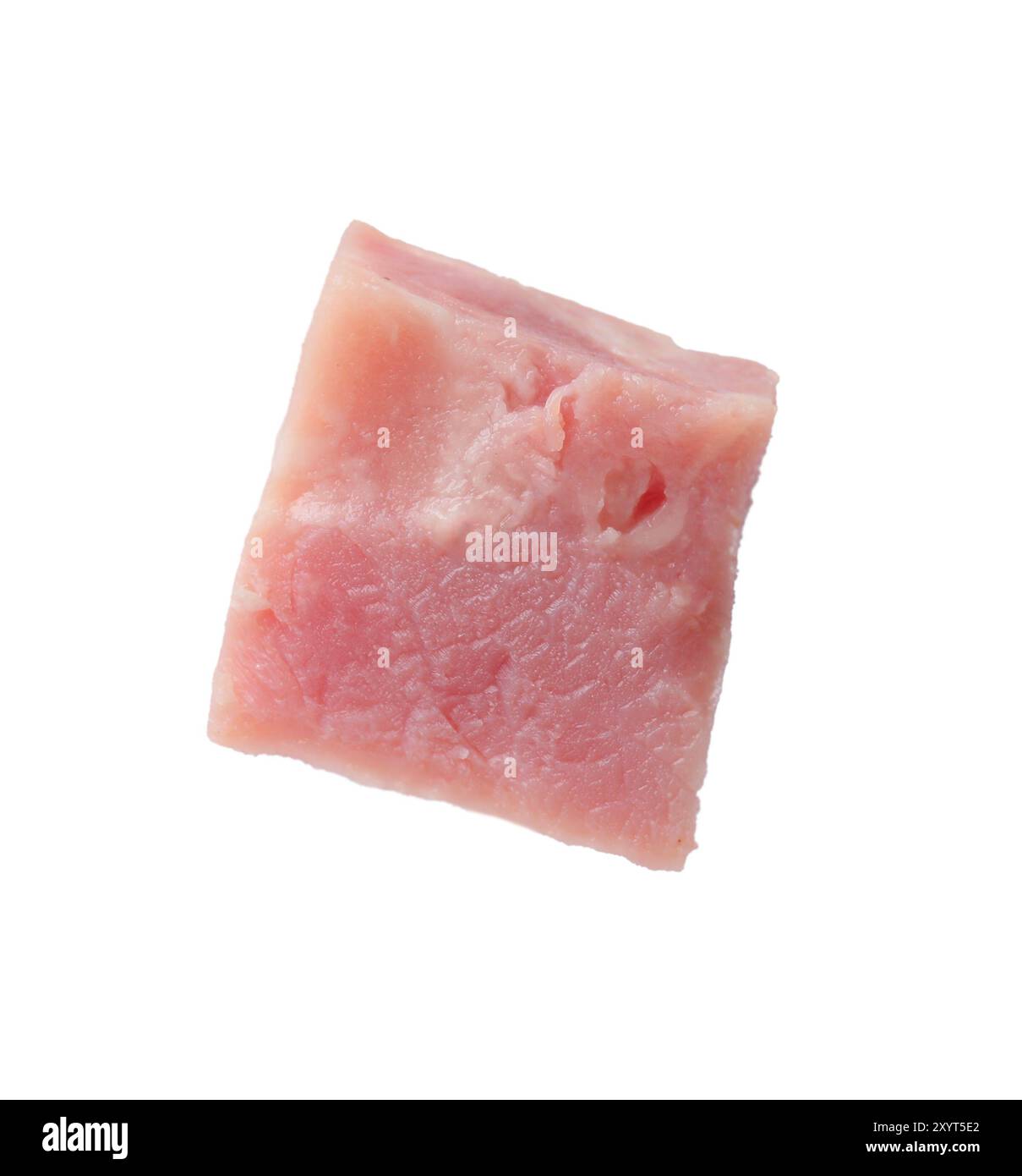 Cube of raw bacon isolated on white Stock Photo - Alamy