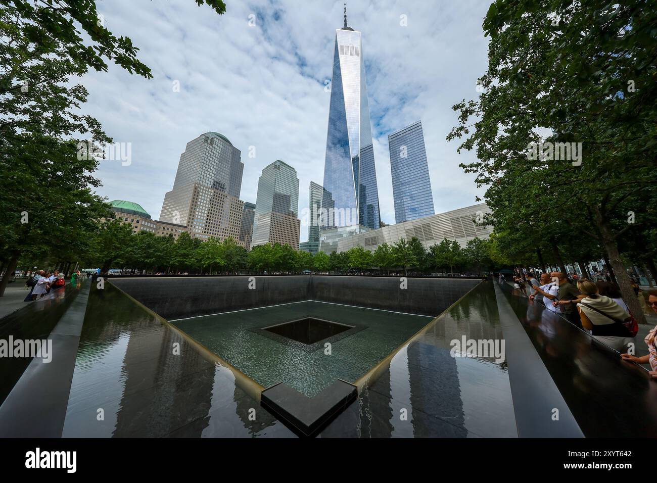 A view of South Pool, one of two reflecting pools at the National ...