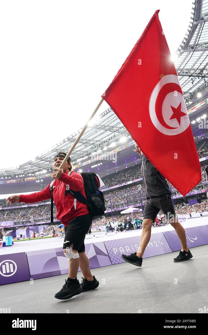 Saint-Denis, France. 30th Aug, 2024. TLILI Raoua (TUN) Athletics ...